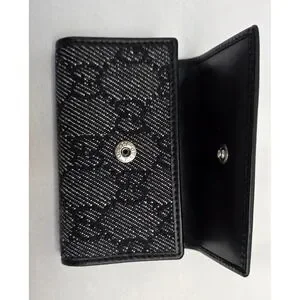 Gucci | Accessories | Gucci Gg Monogram Denim 6 Hook Key Case Black ...